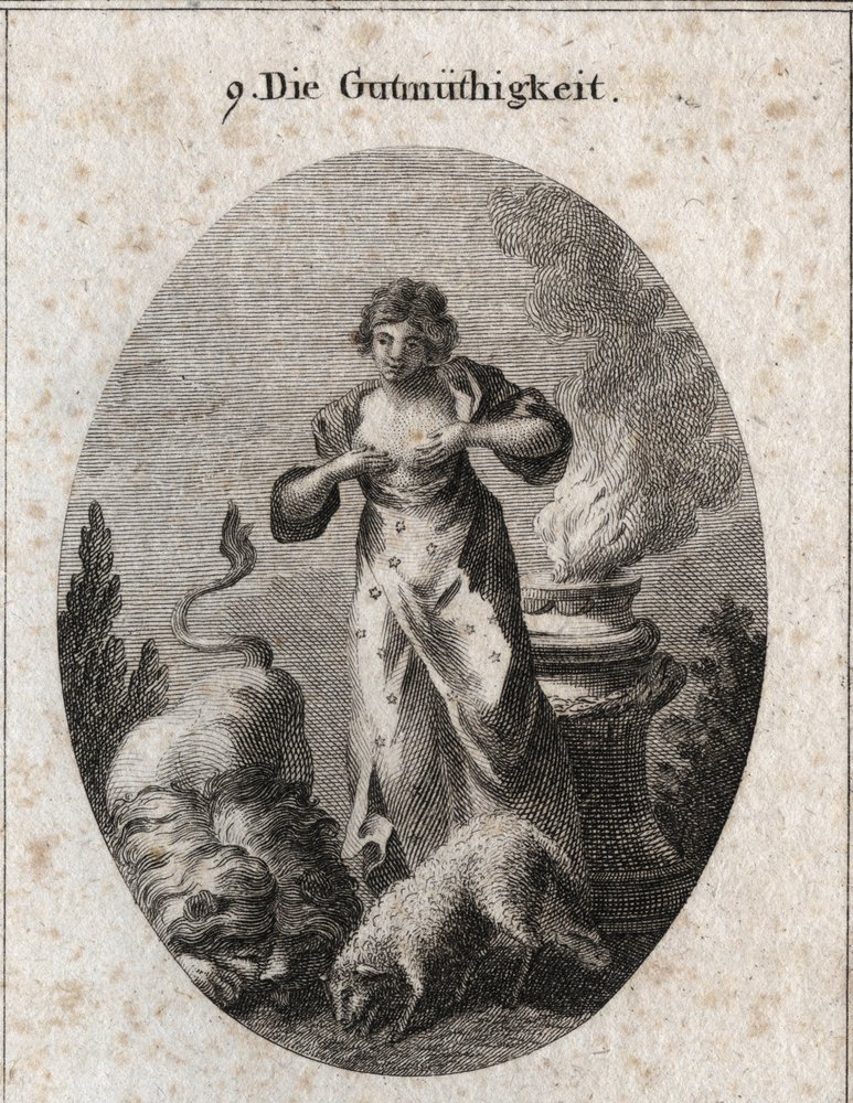 Allegory of Benignity Nursing at the Same Time a Lamb and a Lion ...