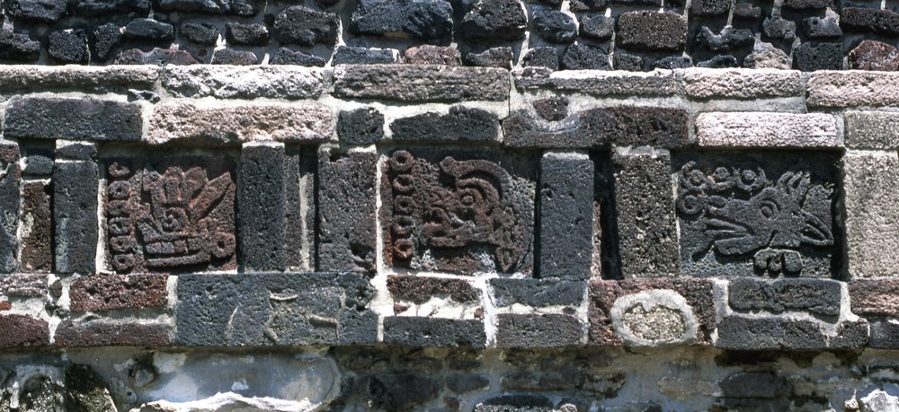 Aztec glyphs showing the numbers 6, 5, 4 by Aztec