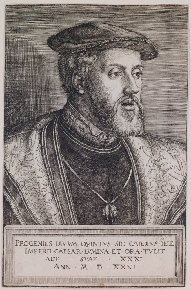 Portrait of Charles Quint by Barthel Beham: Fine art print