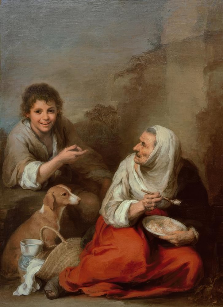 Old Woman Mocked by a Boy by Bartolomé Esteban Murillo