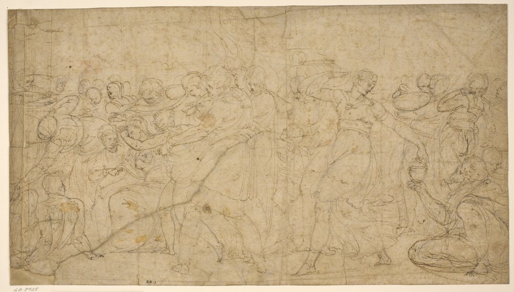 A Bacchic Procession by Battista Franco: Fine art print