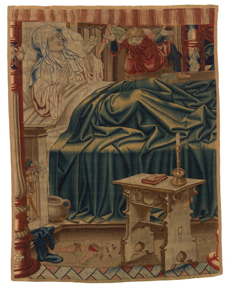 Beatrix Soetkens in Bed, from the first scene in the first tapestry of a set of four depicting ...