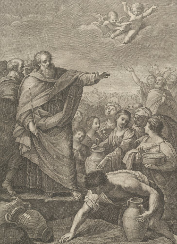 Moses with the Israelites Gathering Manna, 1776