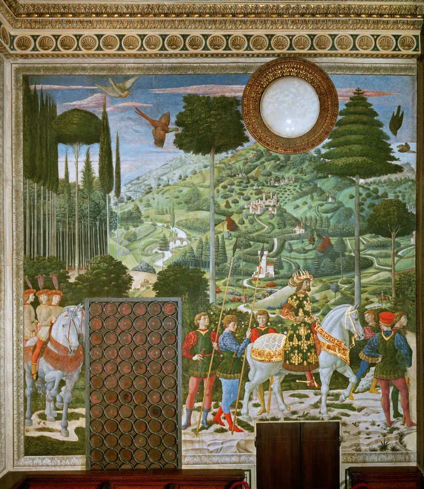 The Journey of the Magi to Bethlehem, the back wall of the chapel, c.1460