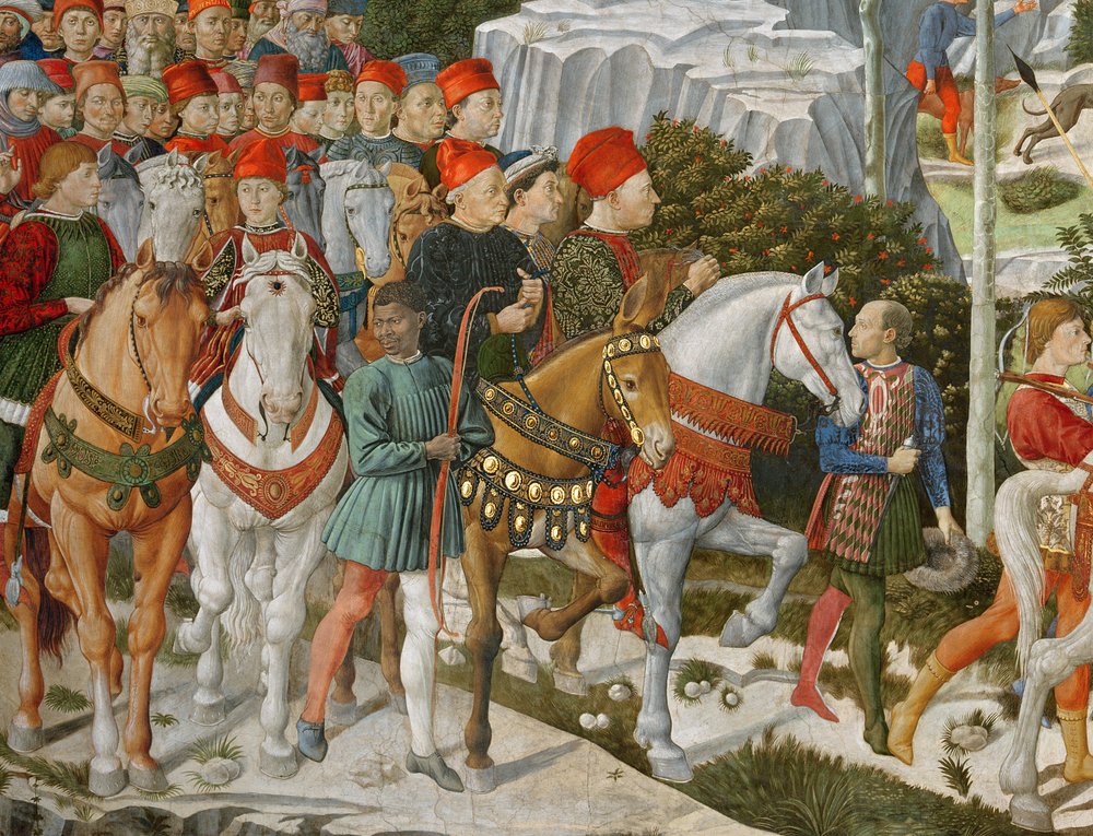 Galeazzo Maria Sforza, Duke of Milan (1444-76), extreme left, on a ...