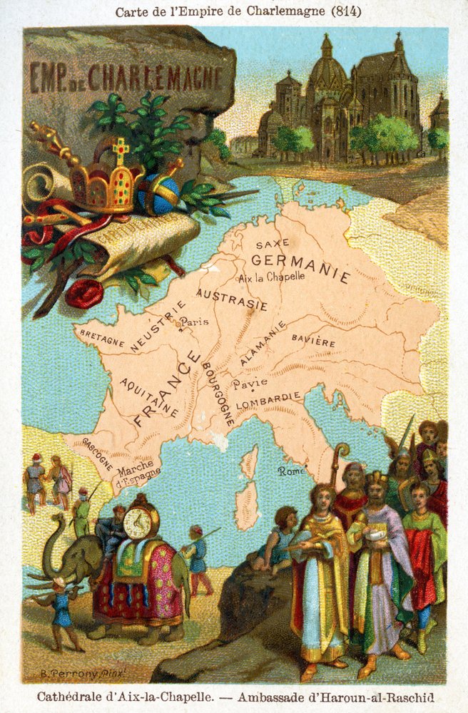Map of Charlemagne's Empire by Bertrand Perrony