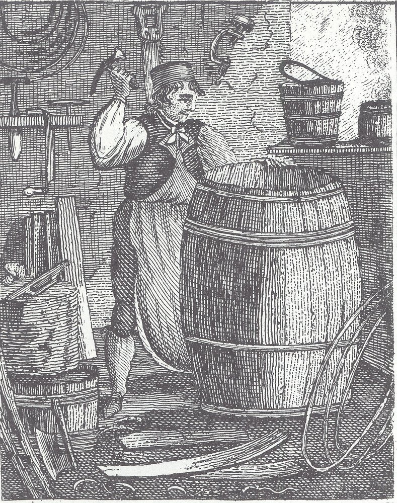 Cooper Making Barrel by British School: Buy fine art print