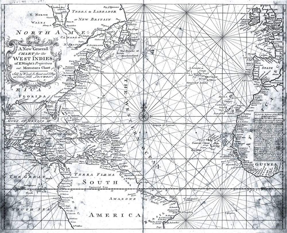 Map of the North Atlantic by Mount and Page