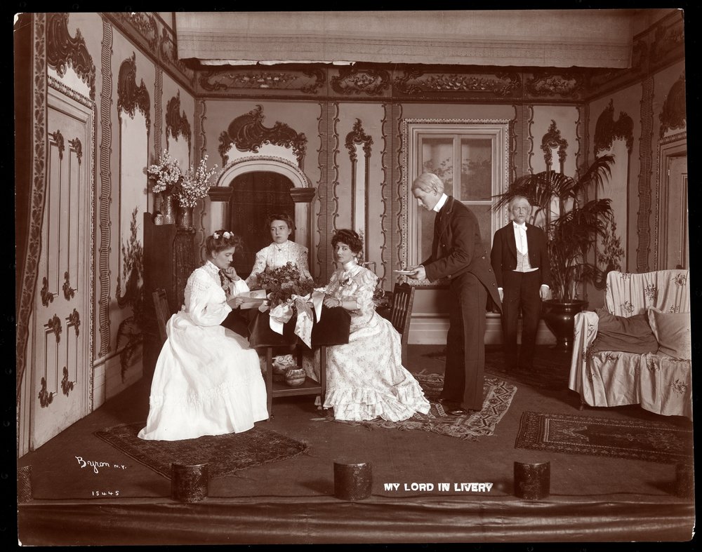 A scene from an amateur production of a play titled My Lord in Livery