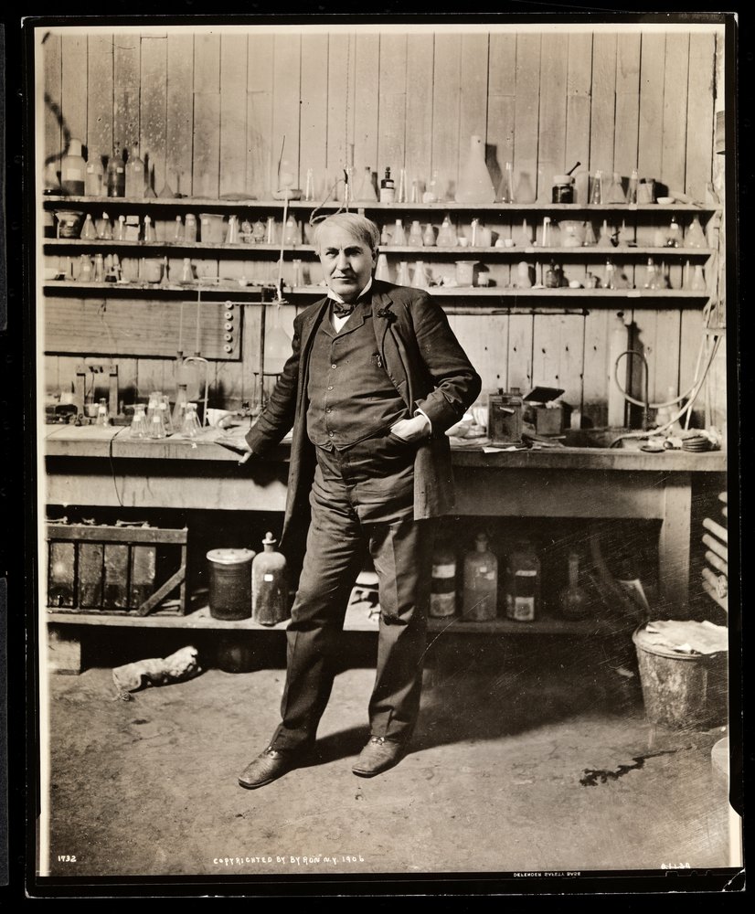 Thomas Edison in His Laboratory, 1906 by Byron Company