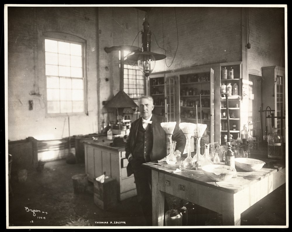 Thomas Edison in His Laboratory, 1920 by Byron Company