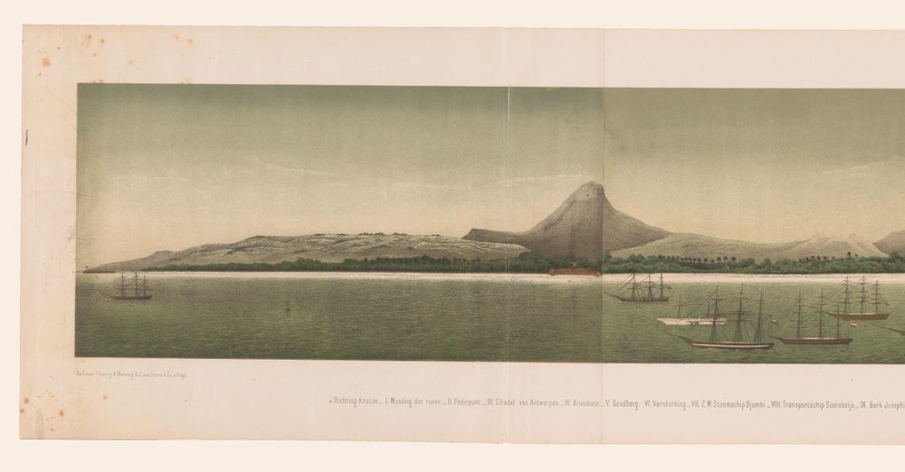View of the Coast of Great Aceh, with the Fleet of the First Aceh ...