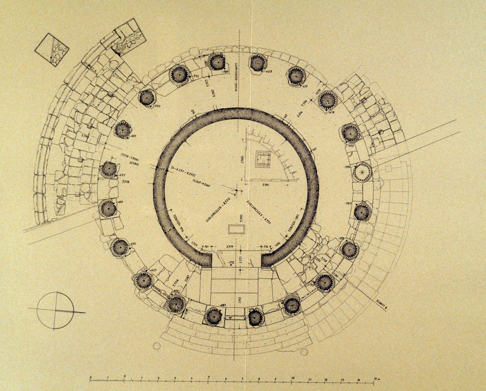 Floor plan of Temple of Vesta or Hercules Victor, by German ...