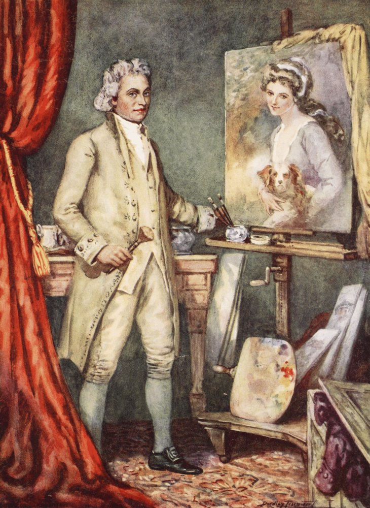 George Romney Painting a Portrait of Lady Hamilton