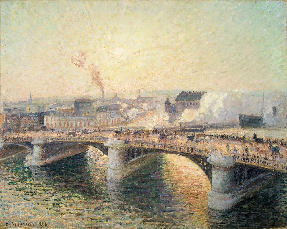The Pont Boieldieu at Sunset, 1896 by Camille Pissarro