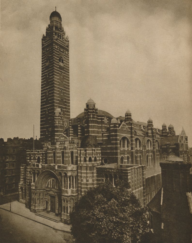 Westminster's Byzantine Cathedral of Red Brick Seen from Ashley Place ...