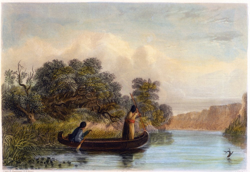 Spearing Fish from a Canoe by Captain Seth Eastman