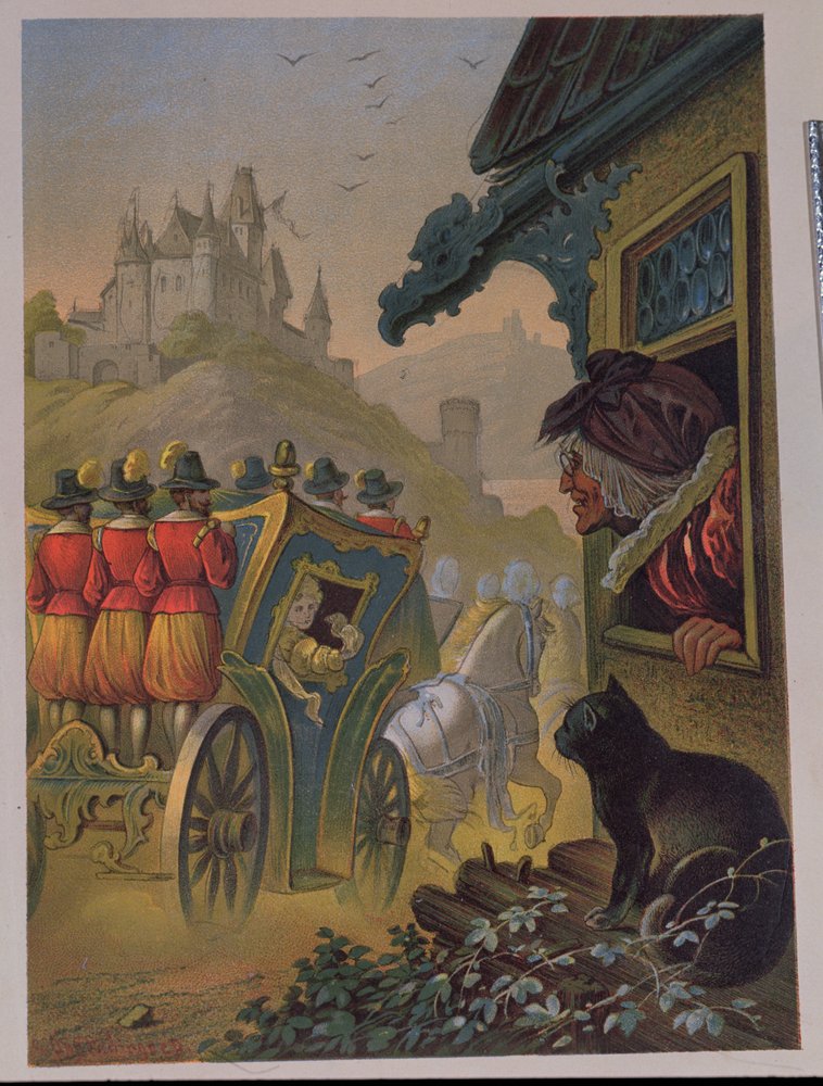 Cinderella leaving for the ball in a coach, illustration for ...