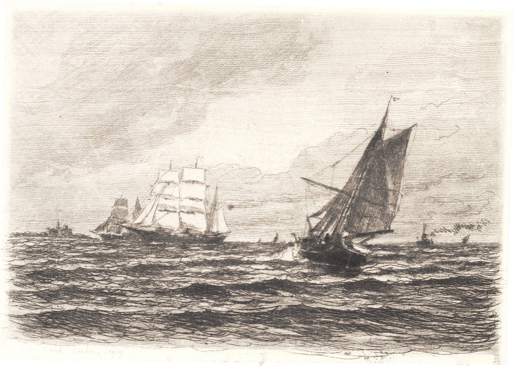 Fresh Gale in the Sound by Carl Locher: Buy fine art print