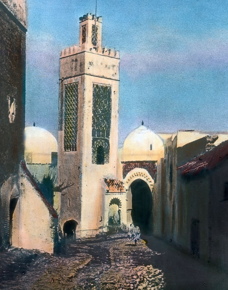 Minaret of Sidi Saidi Mosque, Tetouan, Northern Morocco, circa 1910 ...