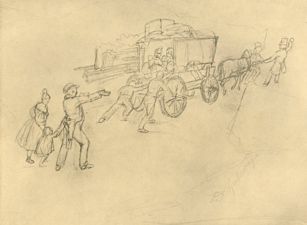 The Thespian Cart Actors on the Road, mid-late 19th century