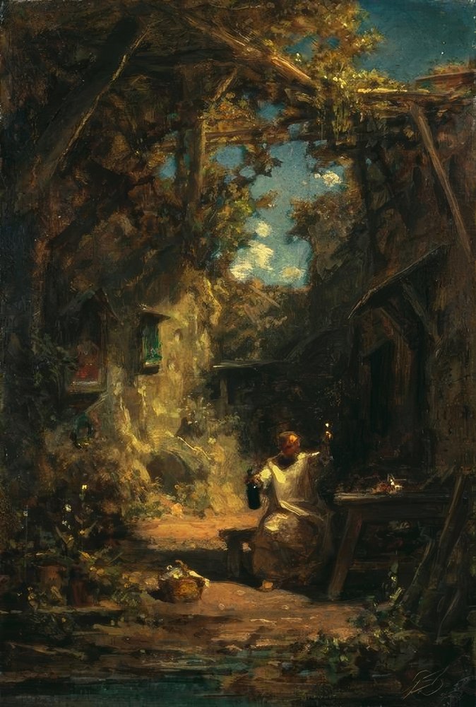 Monk at the Wine Tasting by Carl Spitzweg: Fine art print