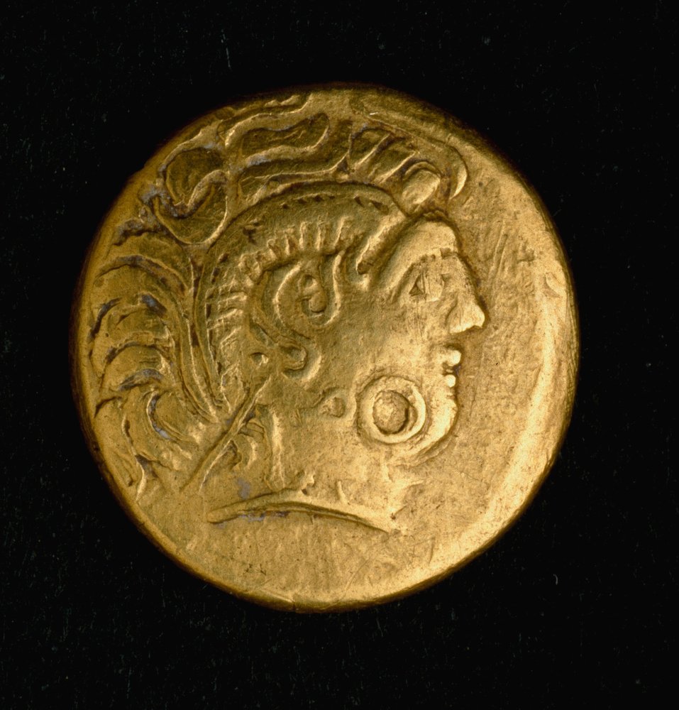 Celtic Art: Statere de Sequani, Gold Coin. 3rd-2nd Century BC. Paris, B.N.