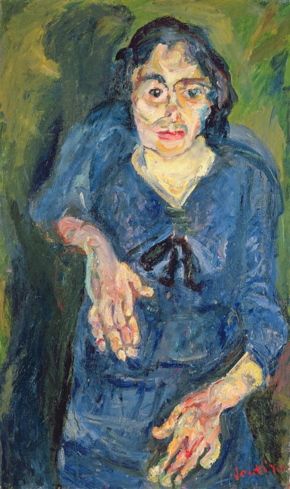 Portrait - Woman in Blue by Chaim Soutine: Fine art print