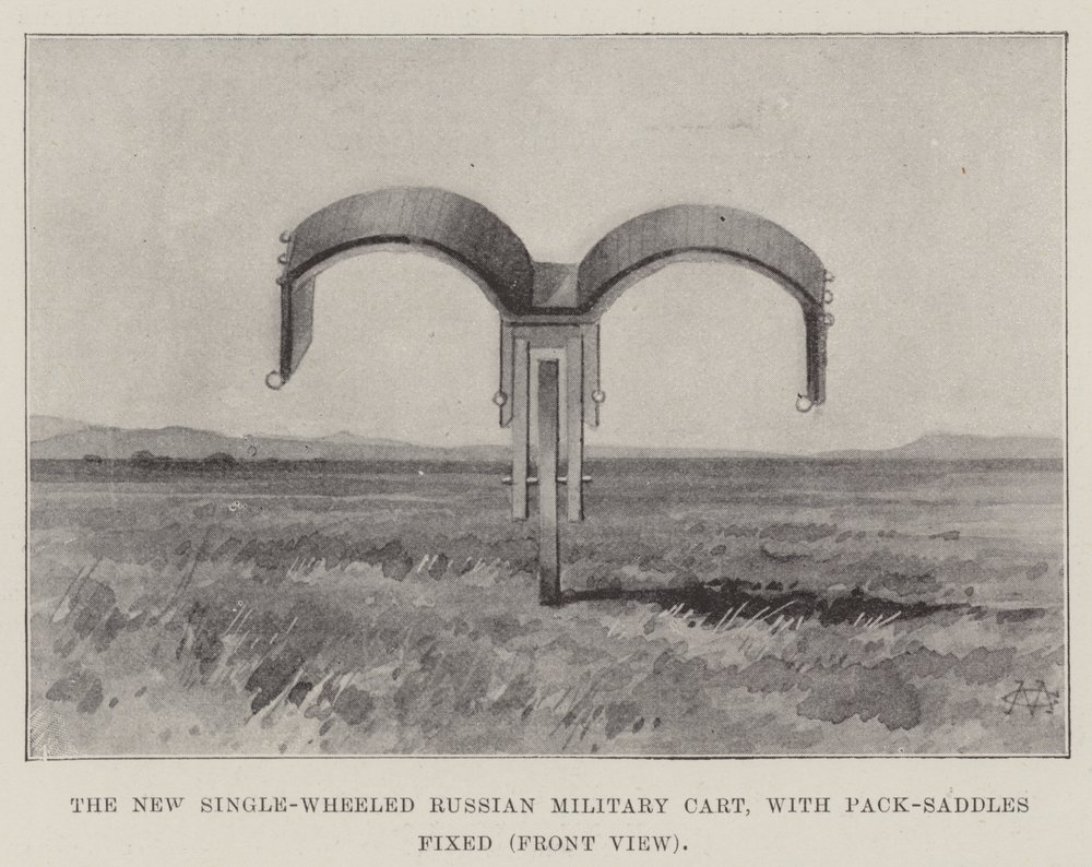 The New Single-Wheeled Russian Military Cart, with Pack-Saddles Fixed ...