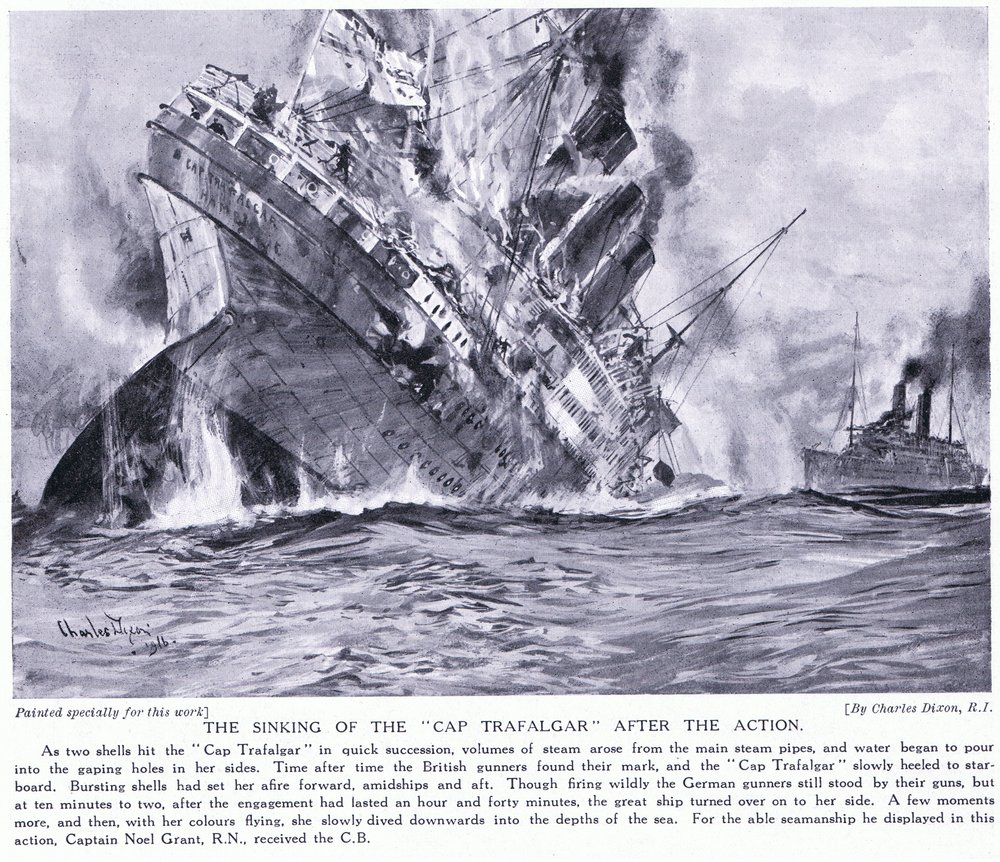 The Sinking of the Cap Trafalgar by Charles Edward Dixon