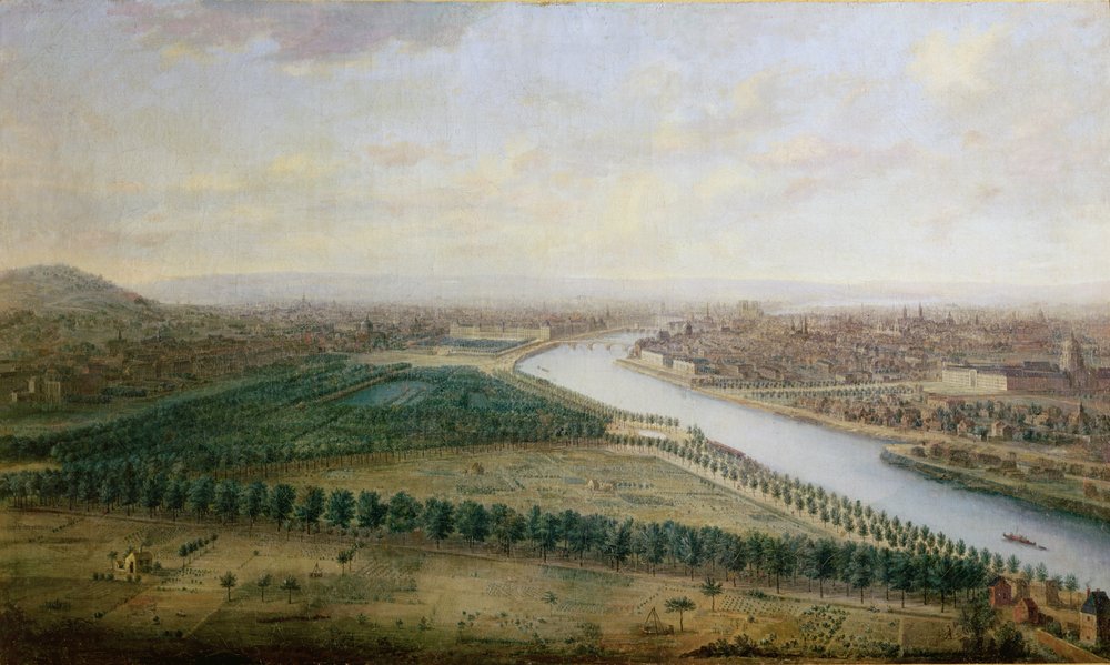 Paris, view from above the Champs-Elysees, c.1740