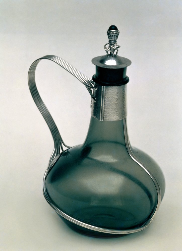 Decanter with silver mounts by Charles Robert Ashbee