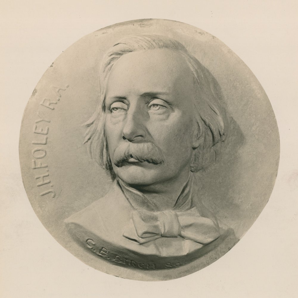 Relief sculpture of sculptor John Henry Foley