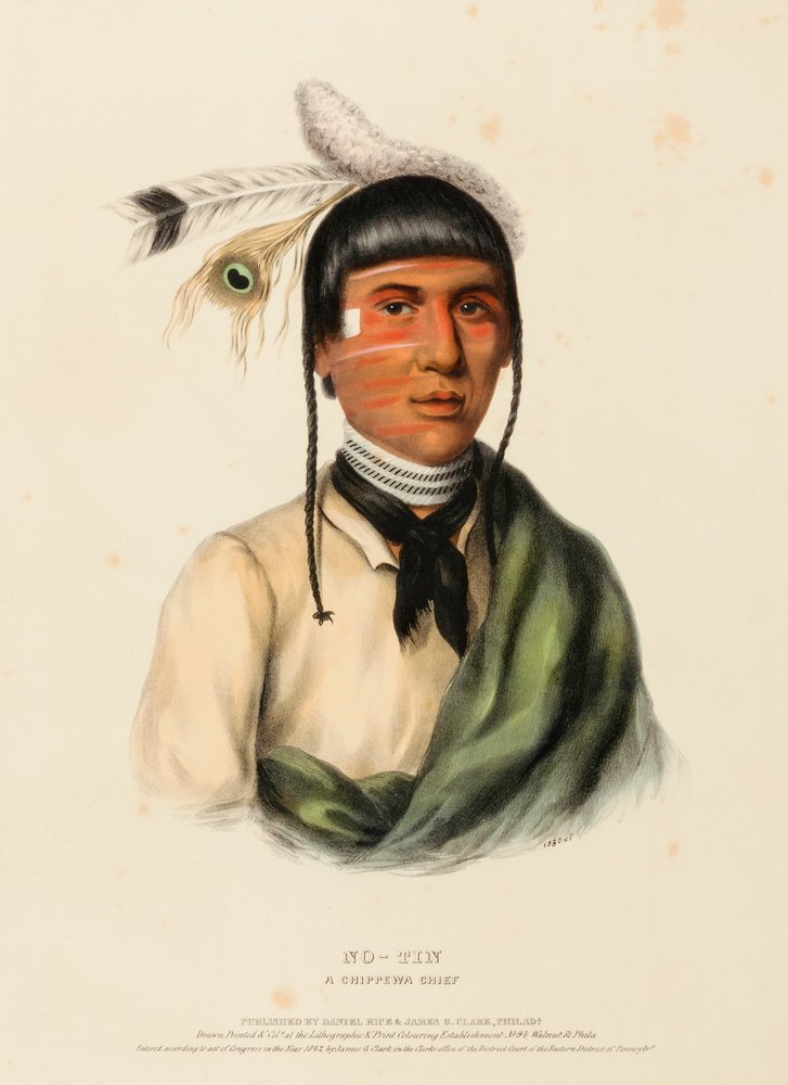 NO-TIN. A CHIPPEWA CHIEF, from History of the Indian Tribes of North ...