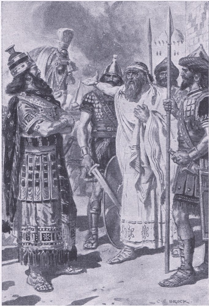 Croesus stands in the shadow of death, from My Magazine, pub.1922