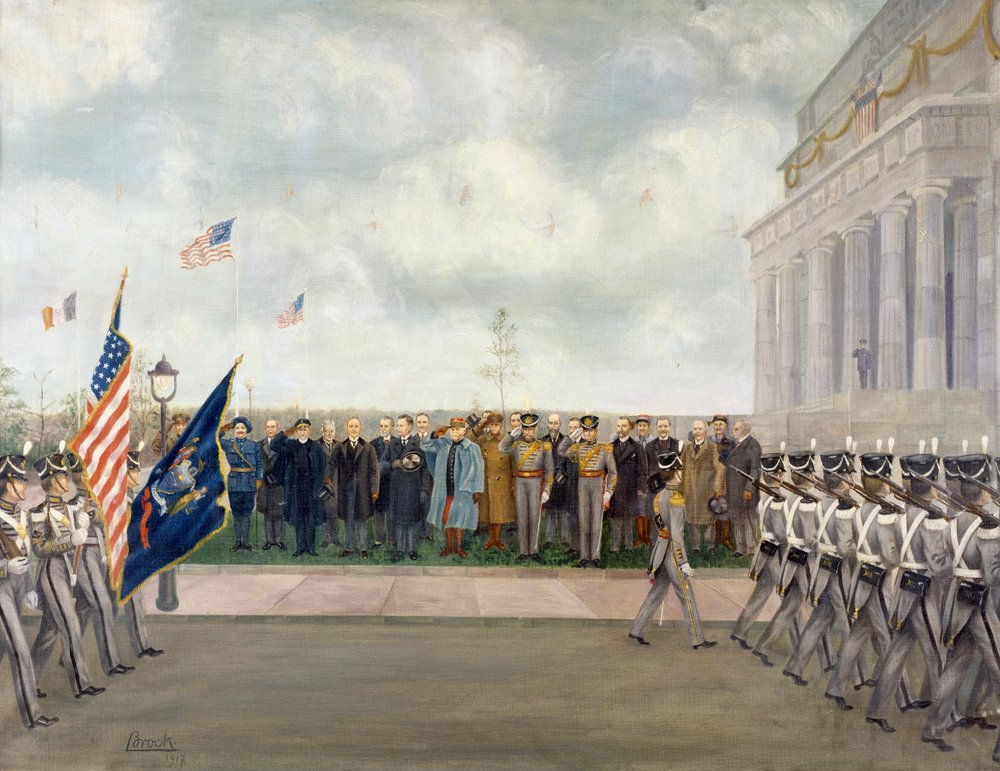 Marshal Joffre on Mission to Washington Inspecting Students of West ...