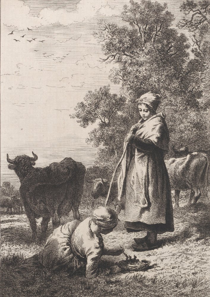 Little Milkmaids, 1864 by Charles Emile Jacque