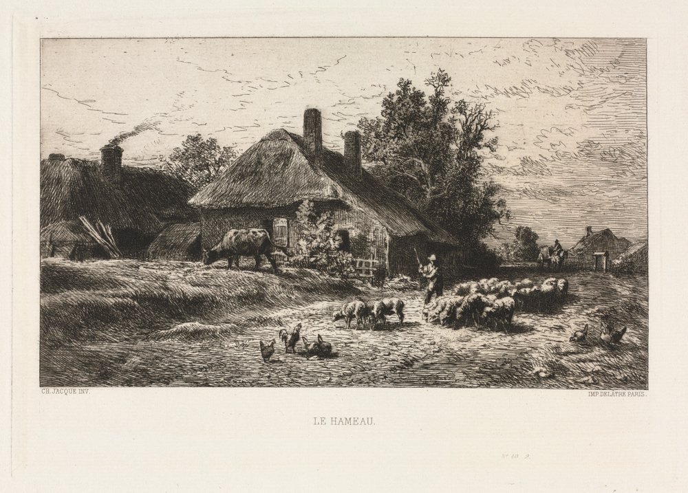 The Hamlet by Charles Emile Jacque: Buy fine art print