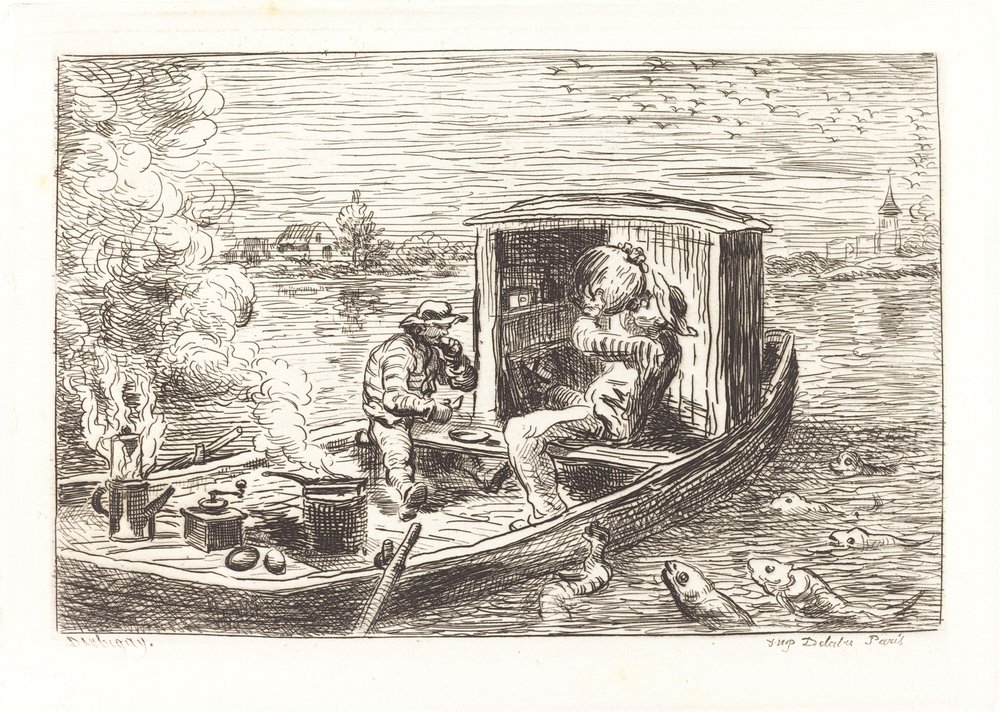 Going Down Stream by Charles Francois Daubigny