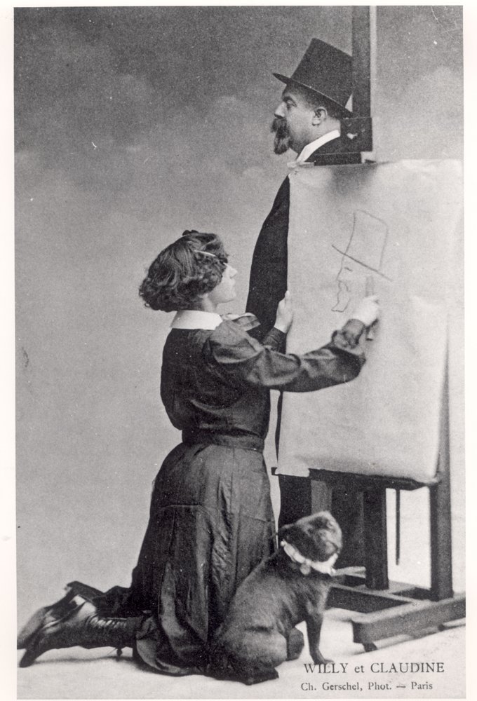 Postcard depicting Colette and her husband Willy