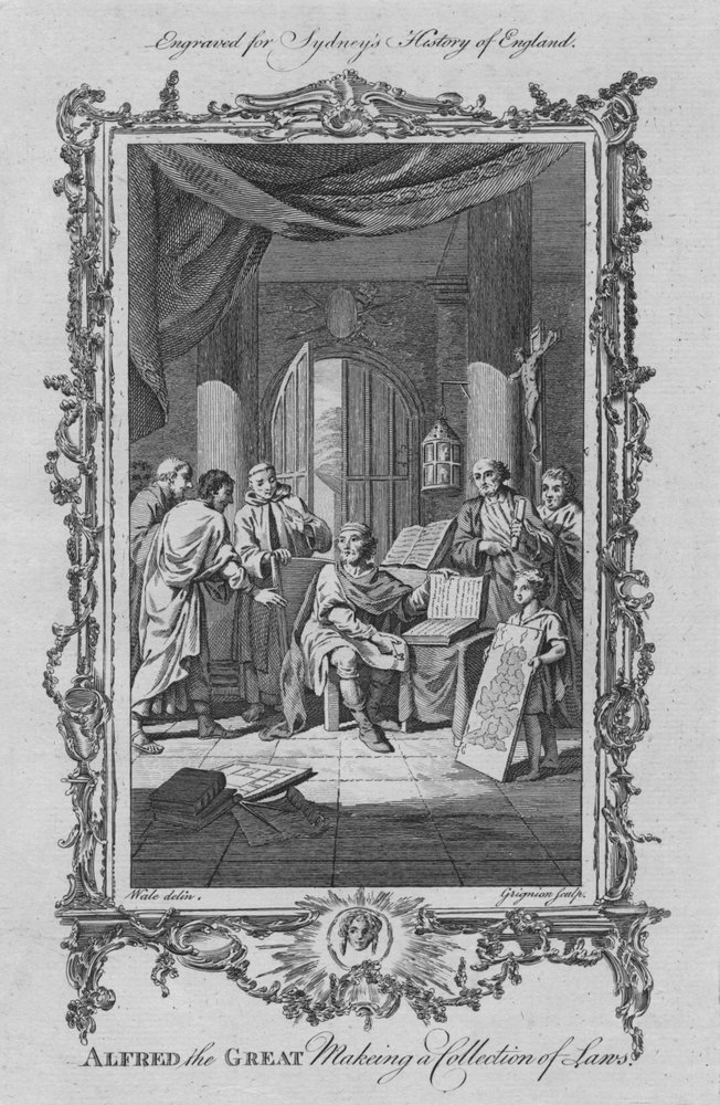 Alfred the Great making a collection of Laws