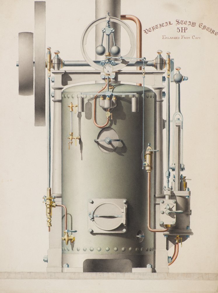 Vertical Steam Engine, 5HP by Charles Gustav Louis Phillips
