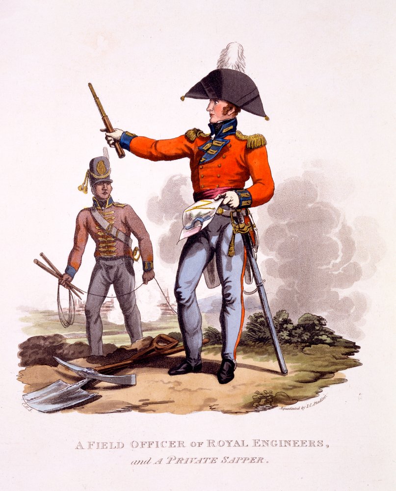 Uniform of a Field Officer of the Royal Engineers and a Private Sapper ...