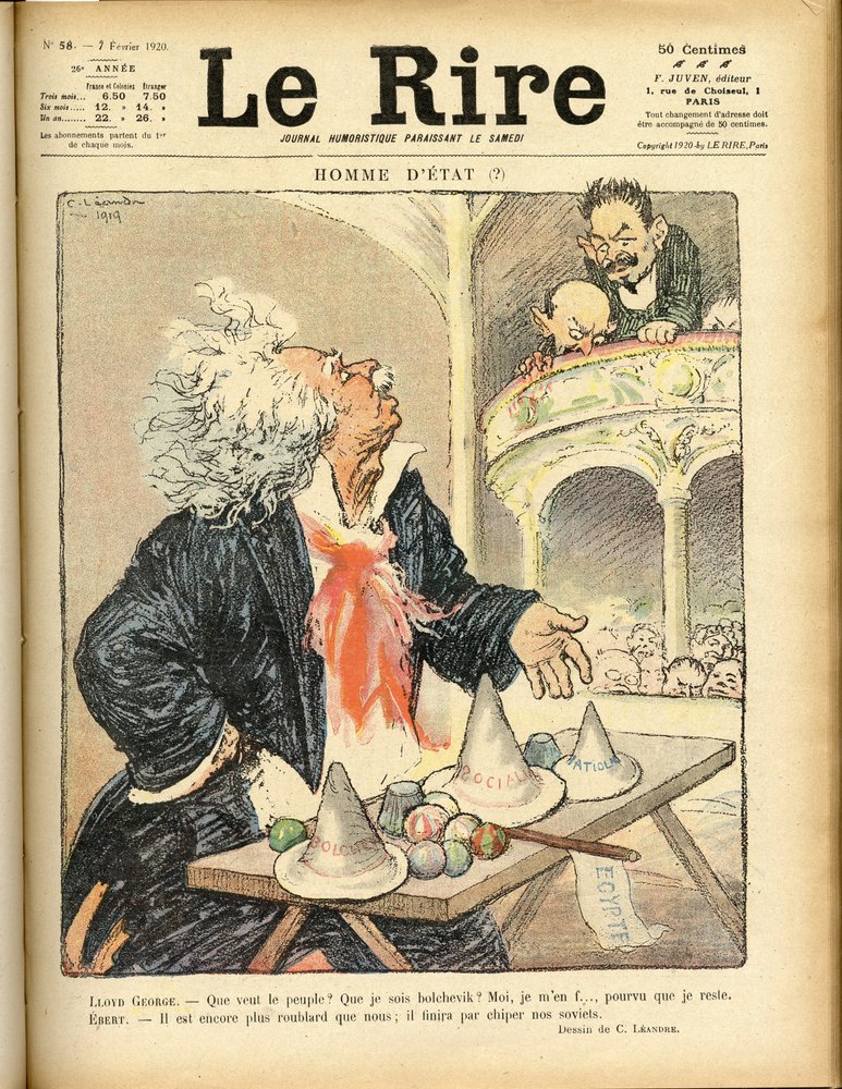 Illustration for the Cover of Le Rire, 07/02/1920 - Statesman - David ...