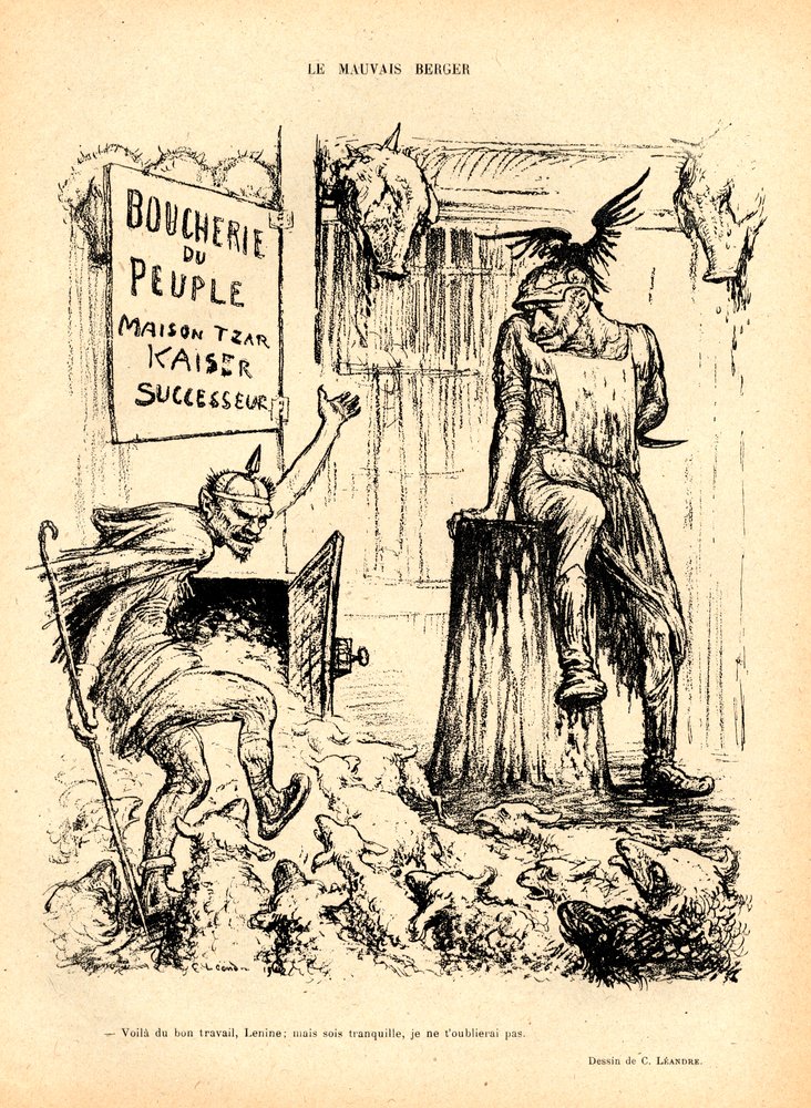 Red Laughter, Satirical in B&W by Charles Leandre