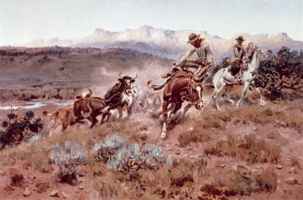 Round-up on the Musselshell by Charles Marion Russell