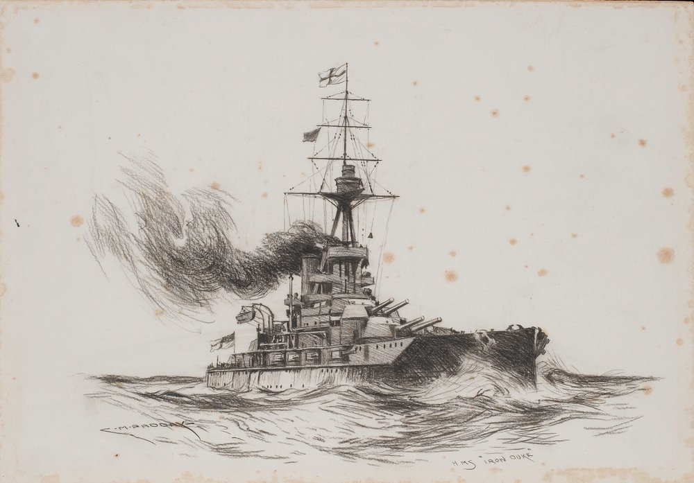 The British Ship Iron Duke by Charles Murray Padday