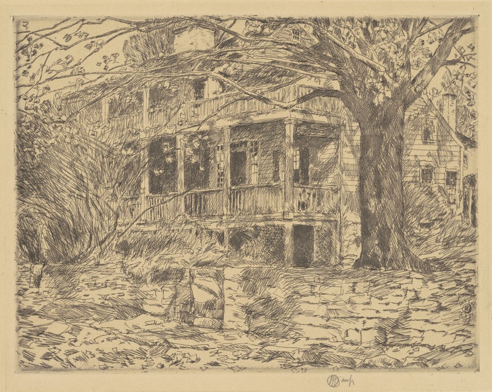 The Old House, Cos Cob by Childe Hassam: Fine art print