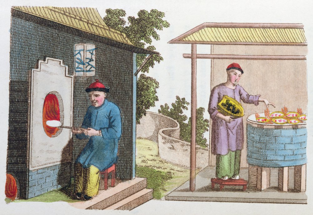 Firing of porcelain in China at the end of the 18th century, from La ...
