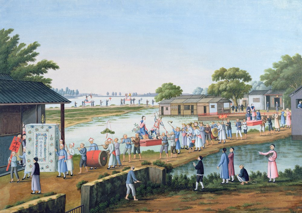 Procession during a festival in China celebrating a good harvest